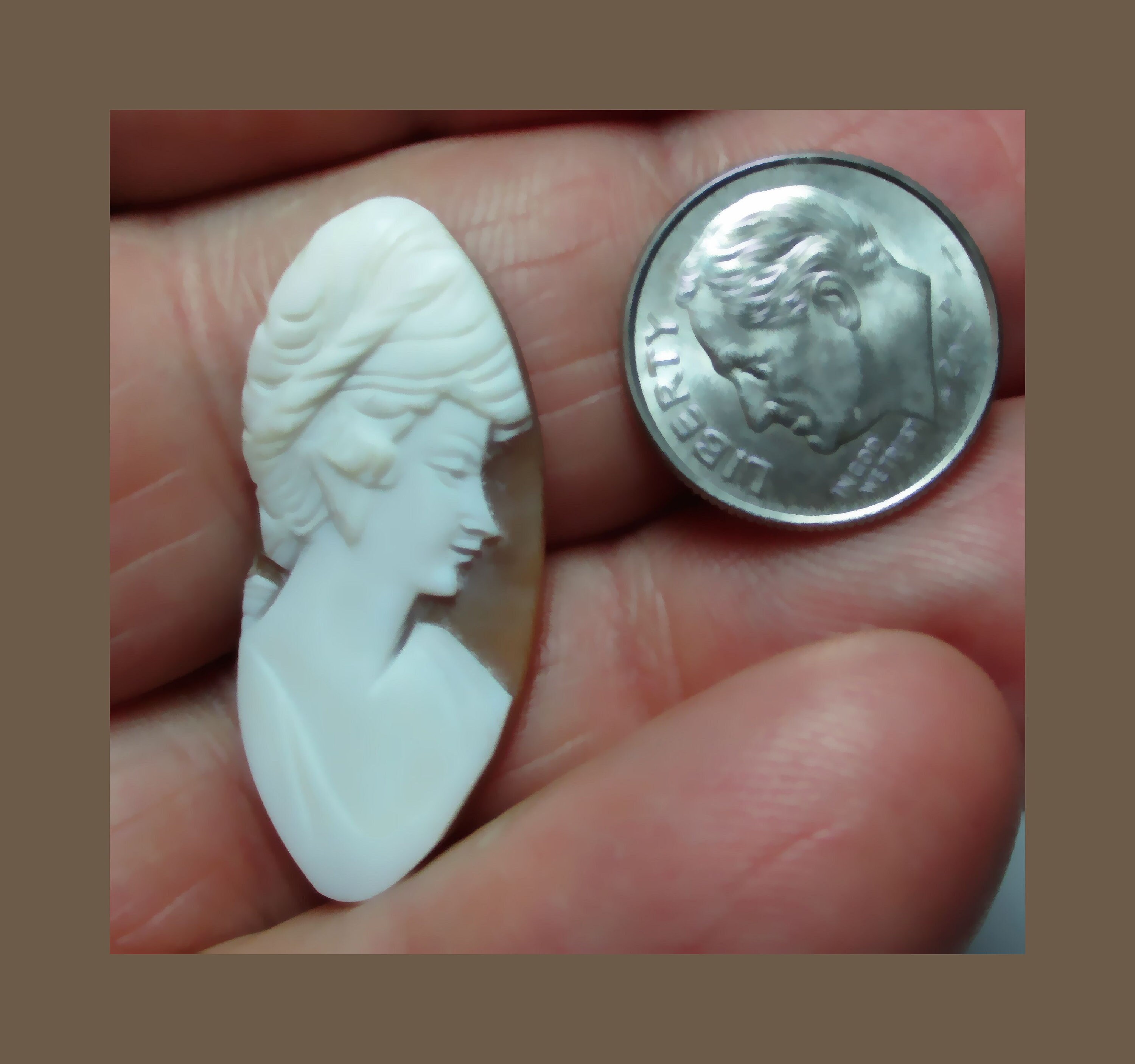 HELMET SHELL CAMEO – Portrait of a Lady With a Beehive Hairdo – 32 X 14 ...