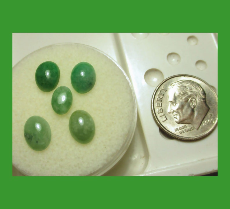 BURMA JADEITE JADE –parcel of 4 -8 X 6 and 1 – 7 X 5 Mm Oval Cabs ...