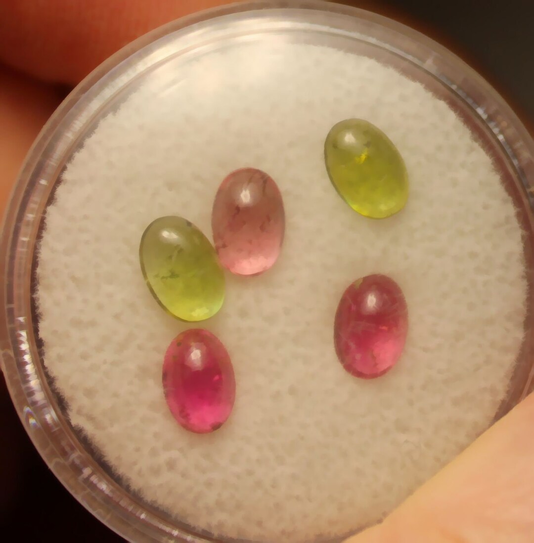 TOURMALINE – 5 Pc Parcel of 6 X 4 Mm Oval Cabochons - Natural ...