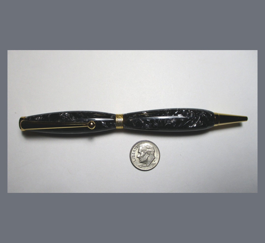 SILVER ACRYLIC PEN – Hand Lathed - Custom Made – One of A Kind – Made ...