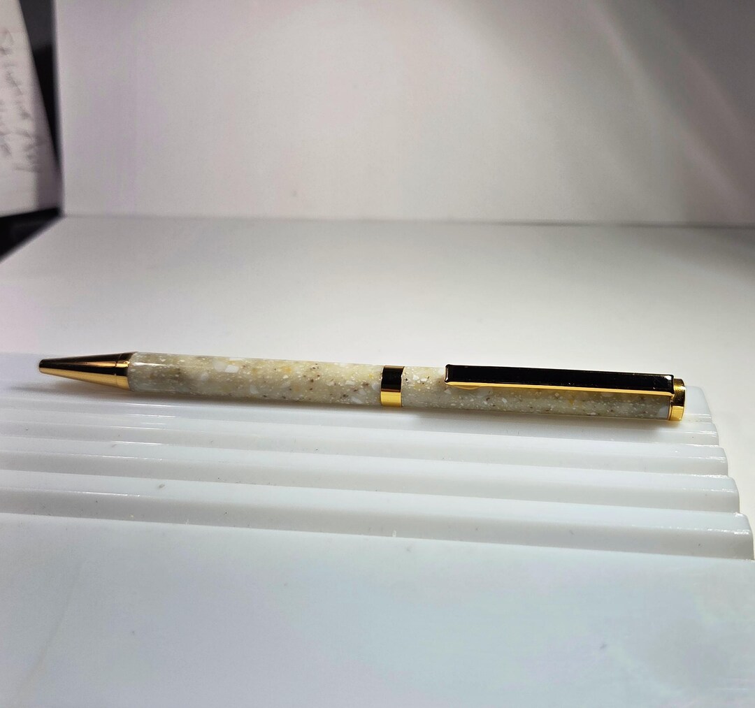 BEIGE SLIMLINE CORIAN Pen – Hand Lathed - Custom Made – One of A Kind ...