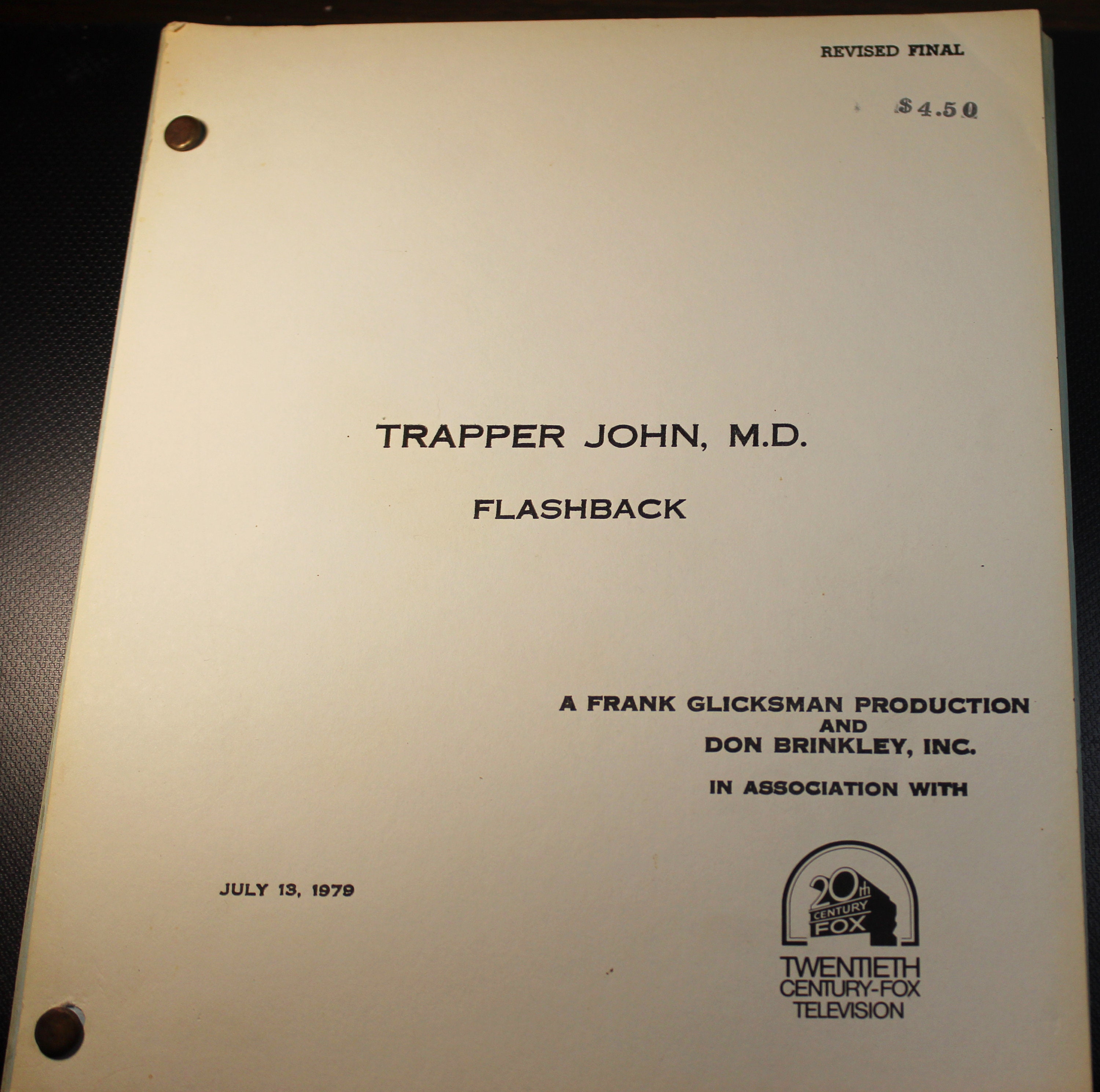 TRAPPER JOHN, M.D. - TV Series Script – "flashback" July 13, 1979 ...