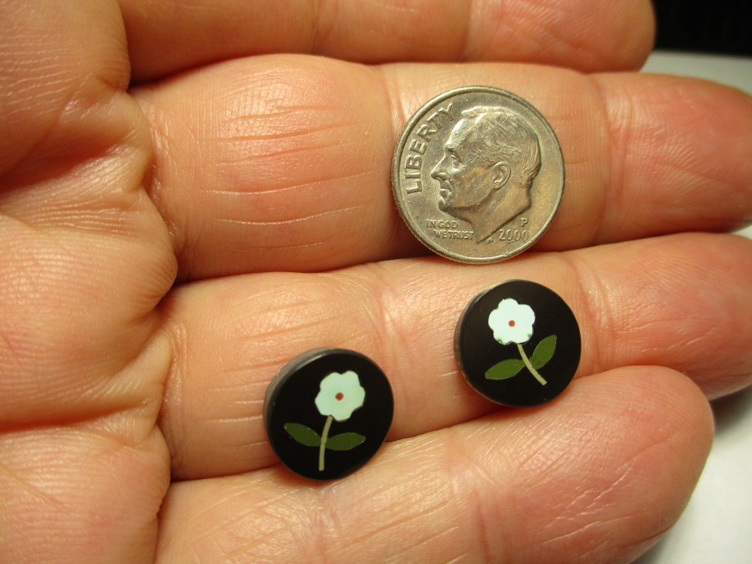 GEMSTONE INLAY MOSAICS – Floral – Pair of 12 Mm Rounds - Florentine ...