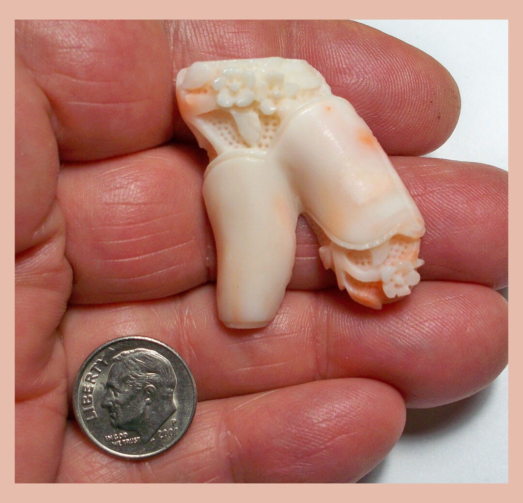 ANGELSKIN CORAL CARVING – Coral Branch Flowers – Hong Kong Circa 1950s ...