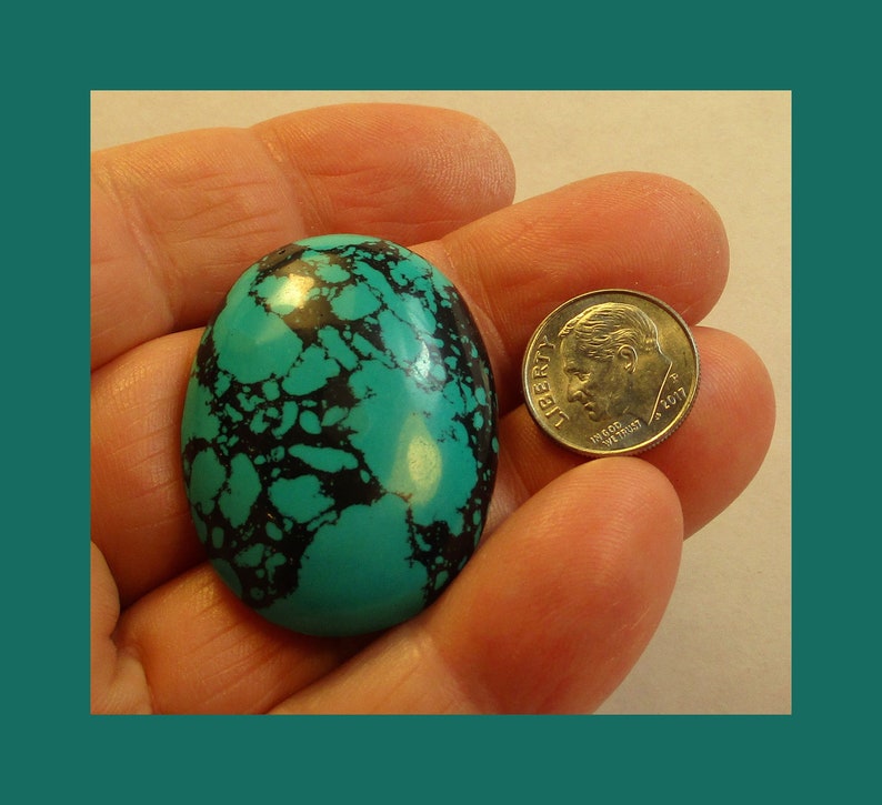 NEVADA WEBBED TURQUOISE Blue Green Color With Strong Black - Etsy
