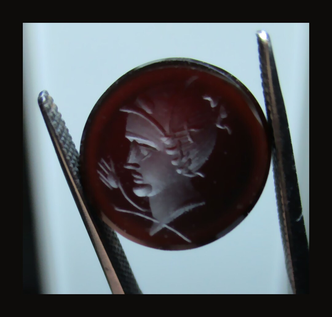 VICTORIAN SARD INTAGLIO – 13 Mm Round – Greek/roman Classical Image ...