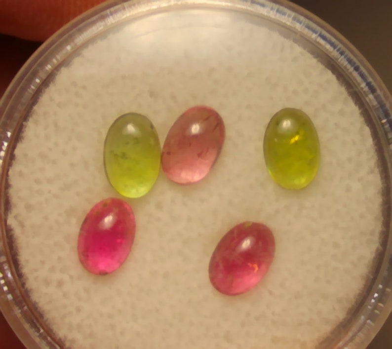 TOURMALINE – 5 Pc Parcel of 6 X 4 Mm Oval Cabochons - Natural ...
