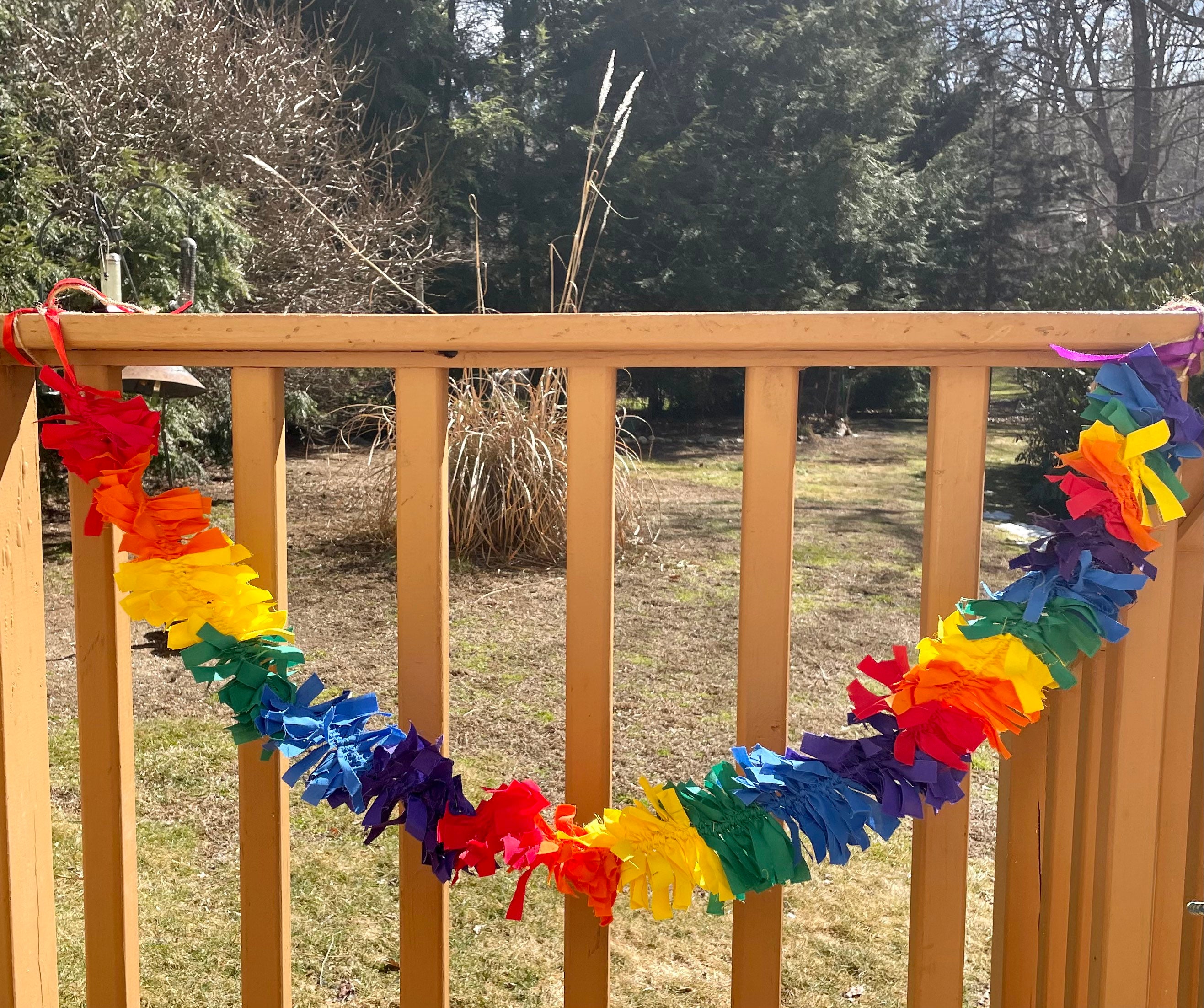 Hand Tied Rainbow Garland, LGBTQ Pride, Cheerful Accent for Nursery ...
