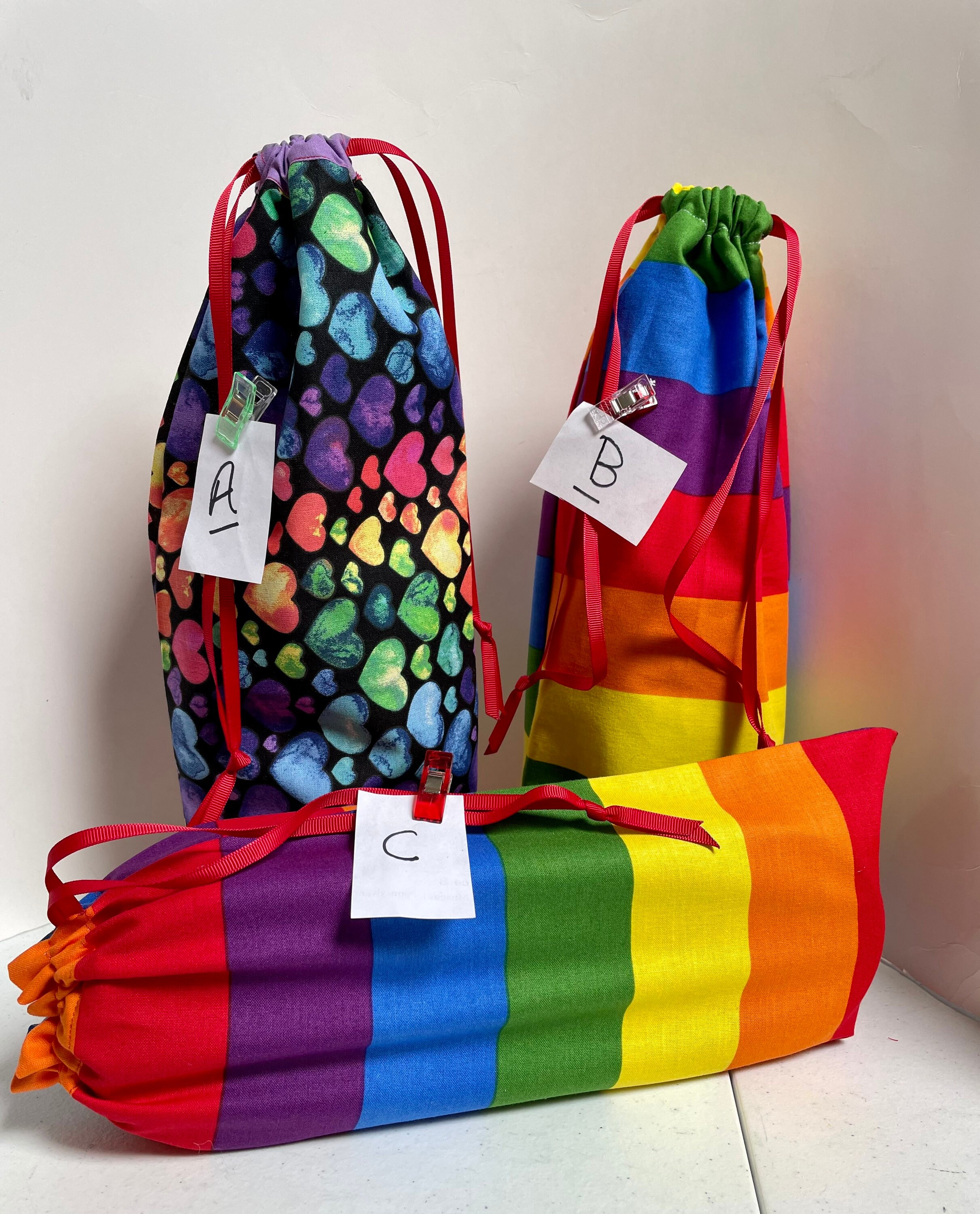 Reusable rainbow drawstring bags Zero waste LGBTQ bags | Etsy