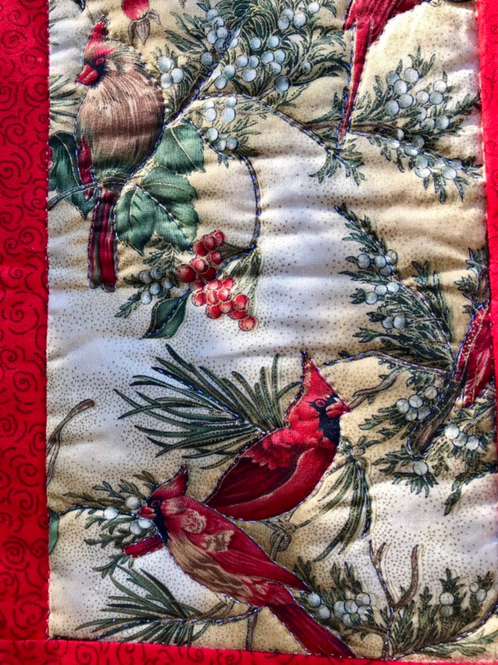 HAND QUILTED Cardinal Wall Hanging Christmas Wall Hanging - Etsy