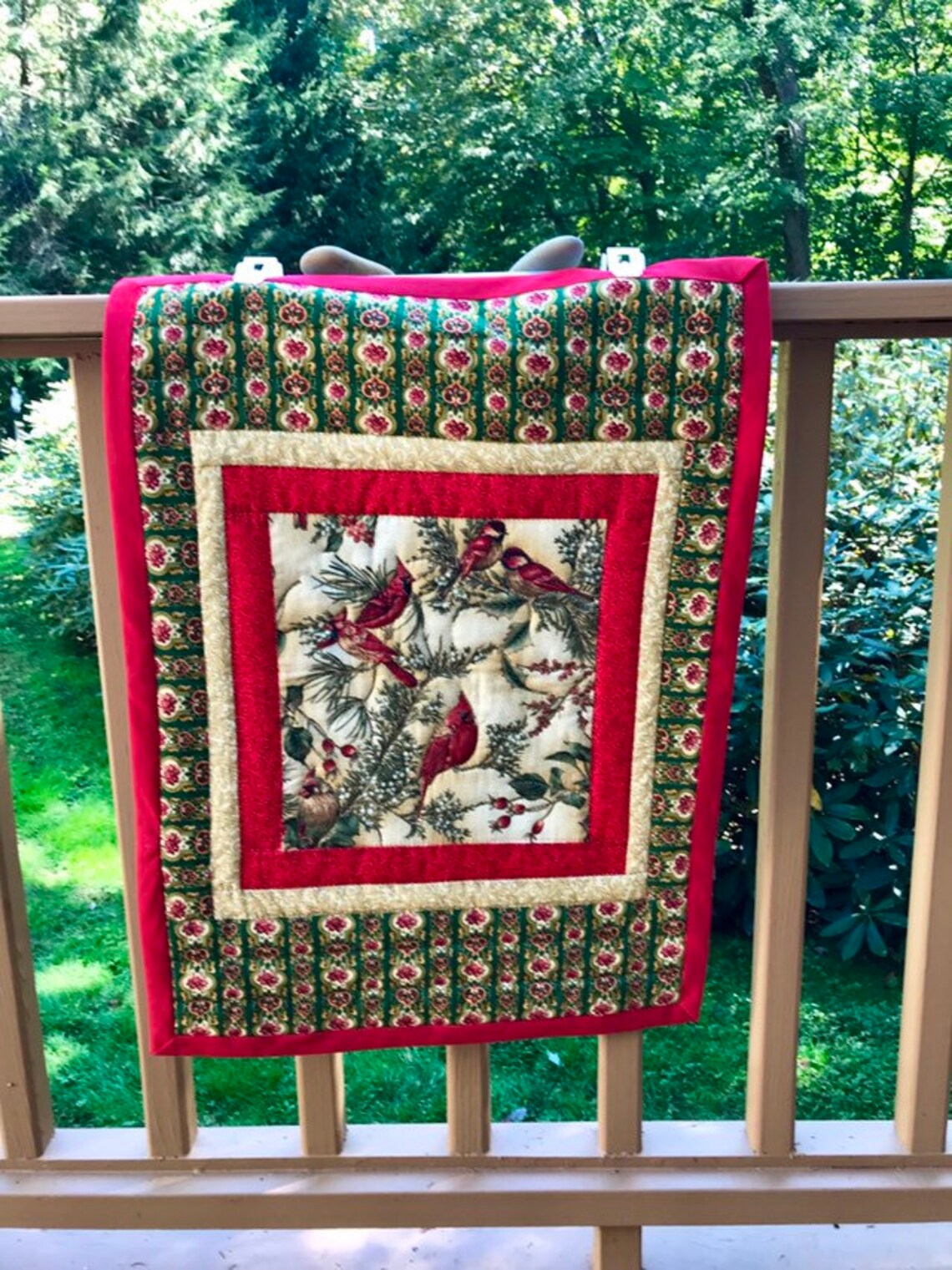 HAND QUILTED Cardinal Wall Hanging Holiday Wall Decor - Etsy