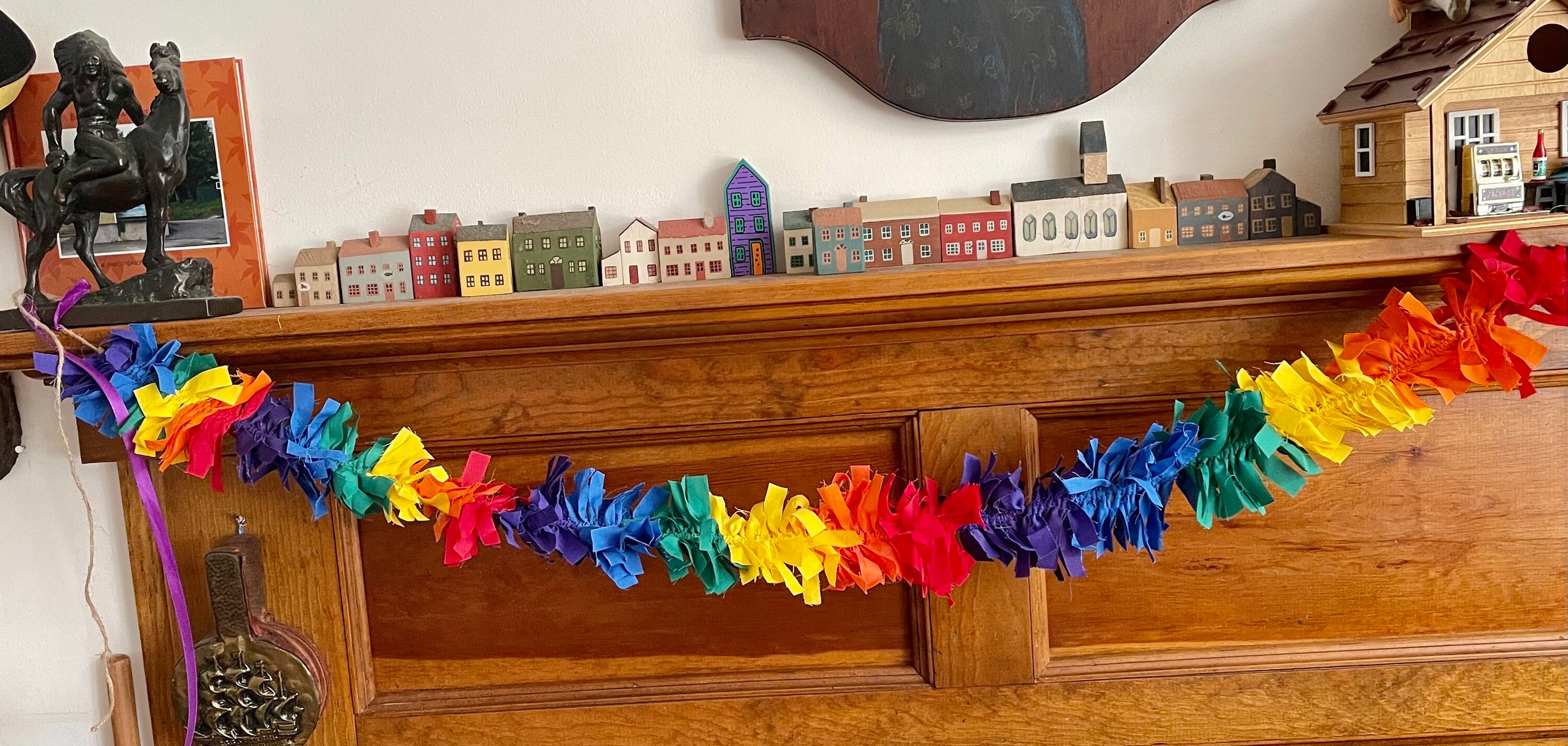 Hand Tied Rainbow Garland, LGBTQ Pride, Cheerful Accent for Nursery ...
