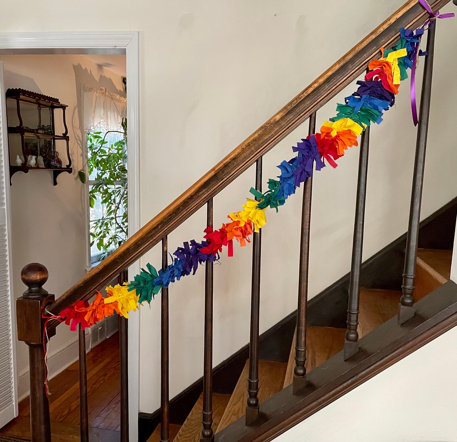 Hand Tied Rainbow Garland, LGBTQ Pride, Cheerful Accent for Nursery ...