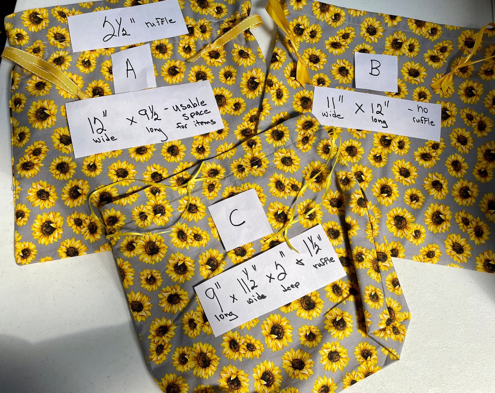 Glorious Sunflowers!! Versatile Reusable Fabric Bags Perfect for Gifts ...