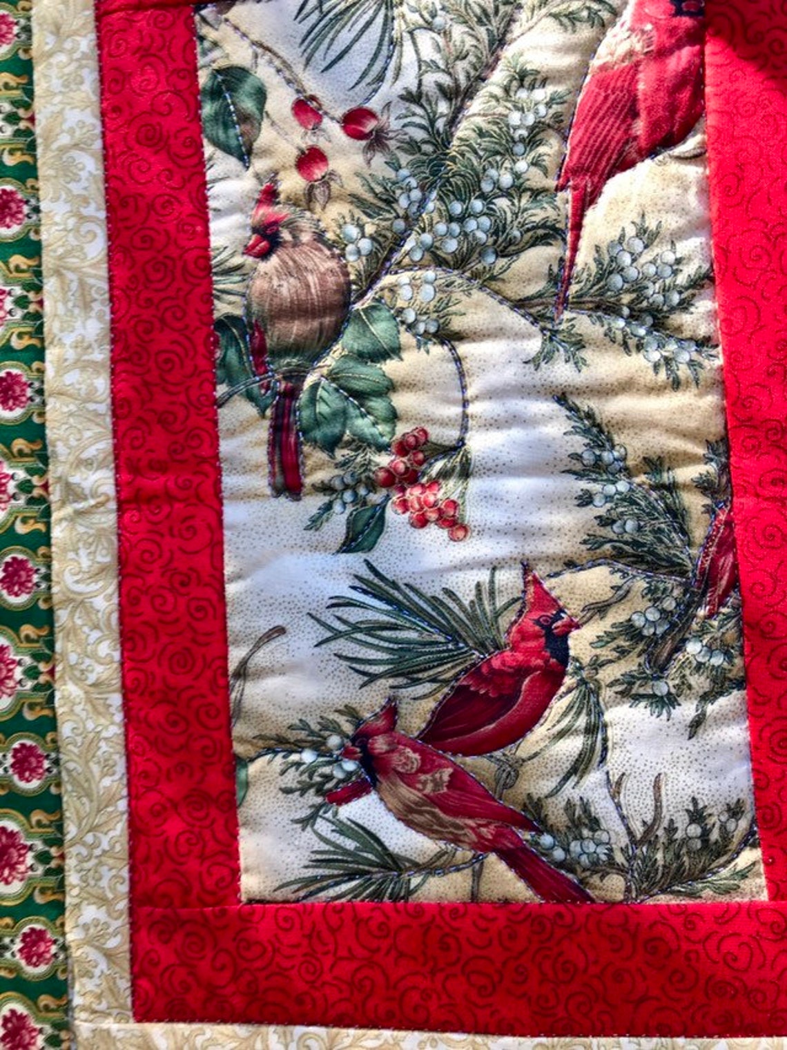 HAND QUILTED Cardinal Wall Hanging Christmas Wall Hanging - Etsy