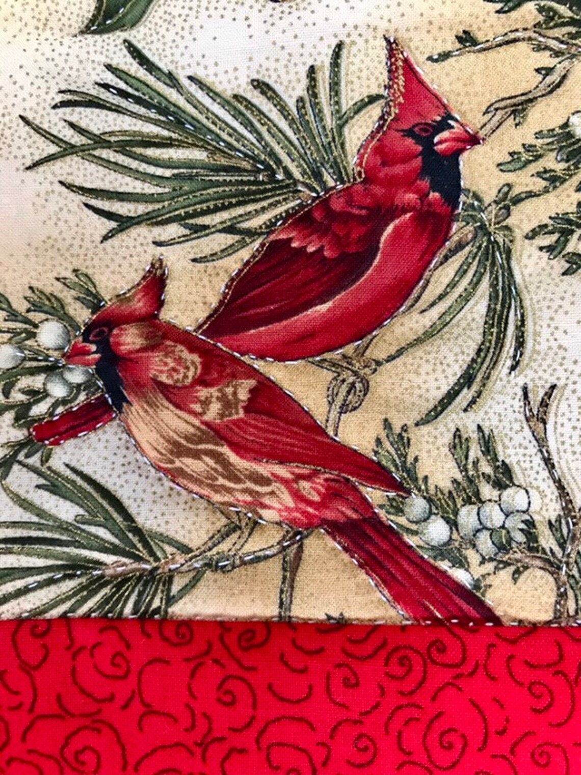 HAND QUILTED Cardinal Wall Hanging Holiday Wall Decor - Etsy