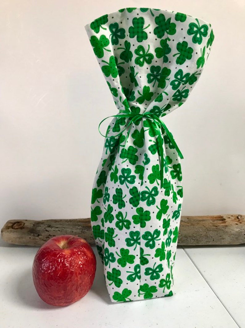 St Patrick's Day Fabric Gift or Storage Bag, Shamrock Gift Bag, Perfect ...