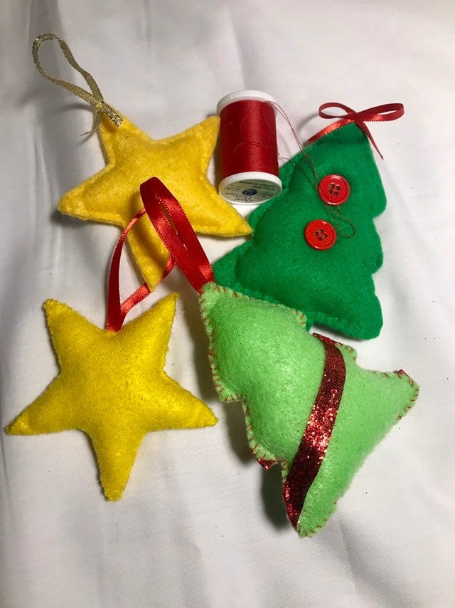 Handmade Felt Ornaments Rustic Ornaments Retro Christmas - Etsy