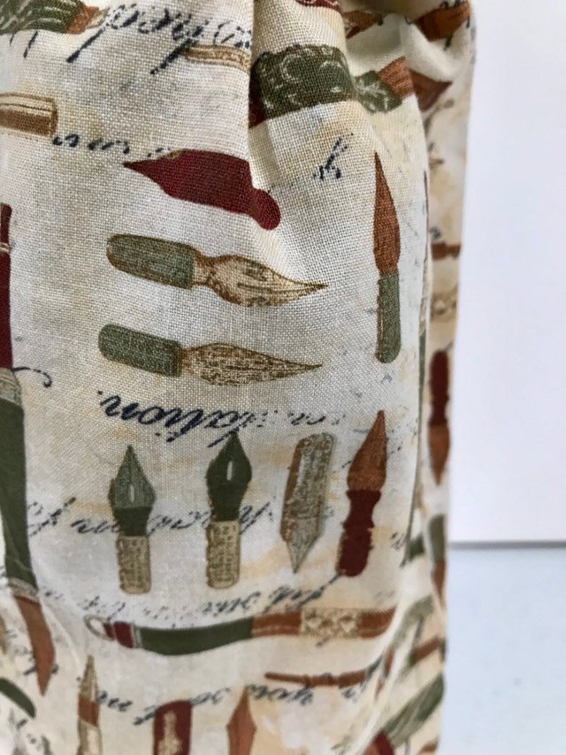 Reusable Gift or Storage Bag, Quill Fabric Perfect for a Writer, Poet ...