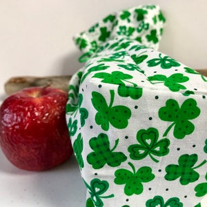 St Patrick's Day Fabric Gift or Storage Bag, Shamrock Gift Bag, Perfect ...