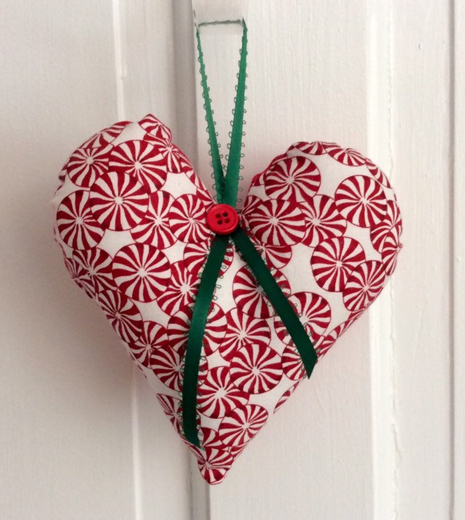 Peppermint Candy Door Hangers, Red, White, and Green Knob Hangers ...