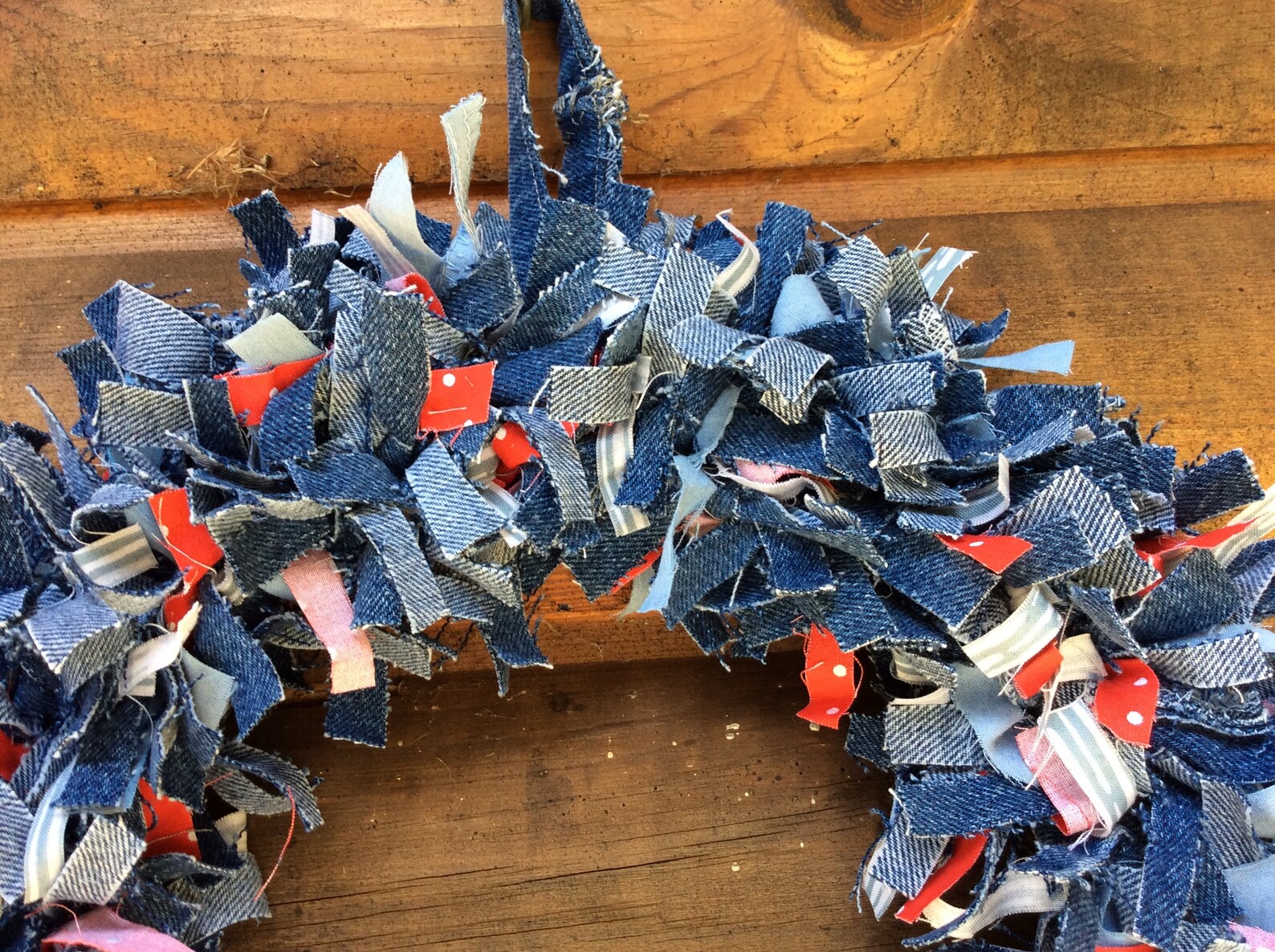 Handmade Re-purposed Denim Rag Wreath Perfect for Man Cave - Etsy