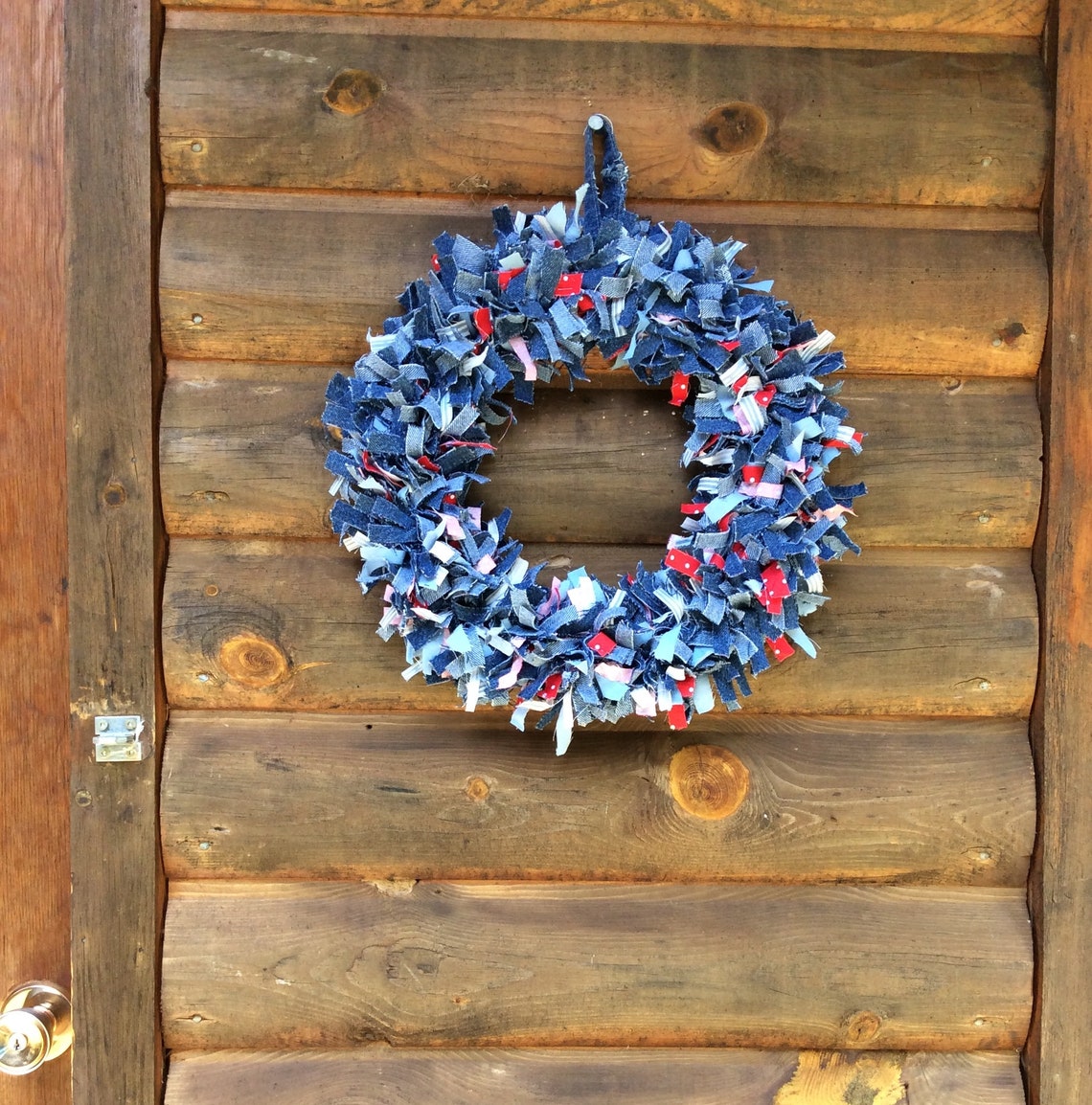 Handmade Re-purposed Denim Rag Wreath Perfect for Man Cave - Etsy