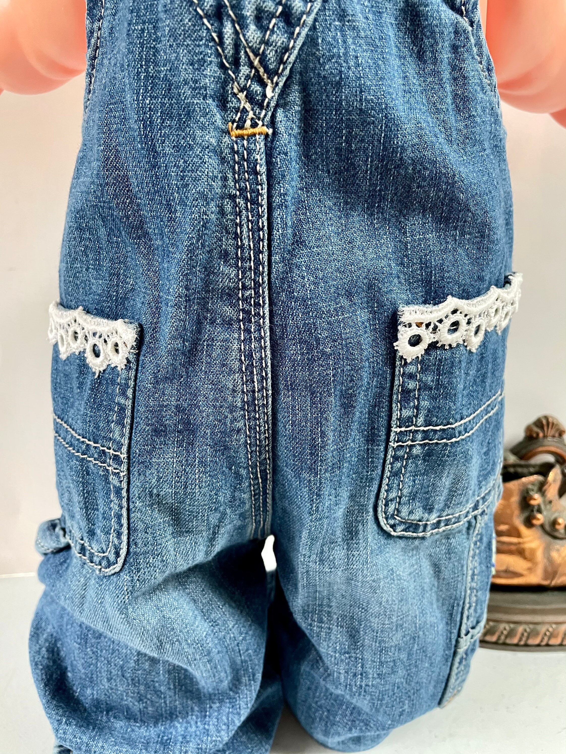 Fancy Lace and Denim Overalls for Baby Girl, Perfect for a Princess ...