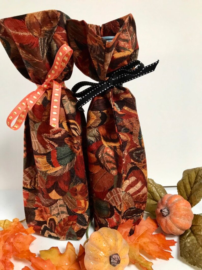 Stunning Feather Reusable Bags, Autumn Fabric Gift Bags, Perfect for ...