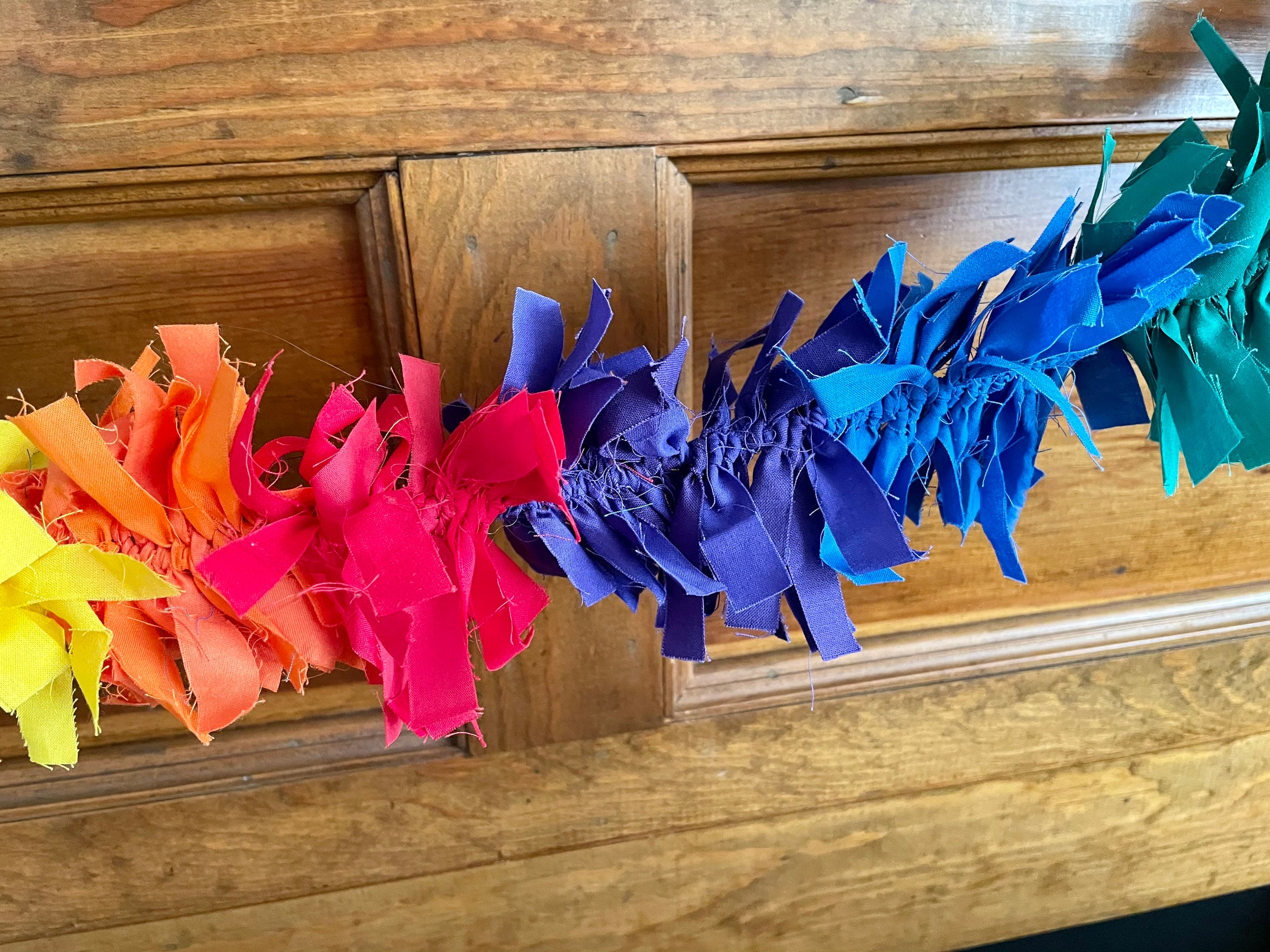 Hand Tied Rainbow Garland, LGBTQ Pride, Cheerful Accent for Nursery ...