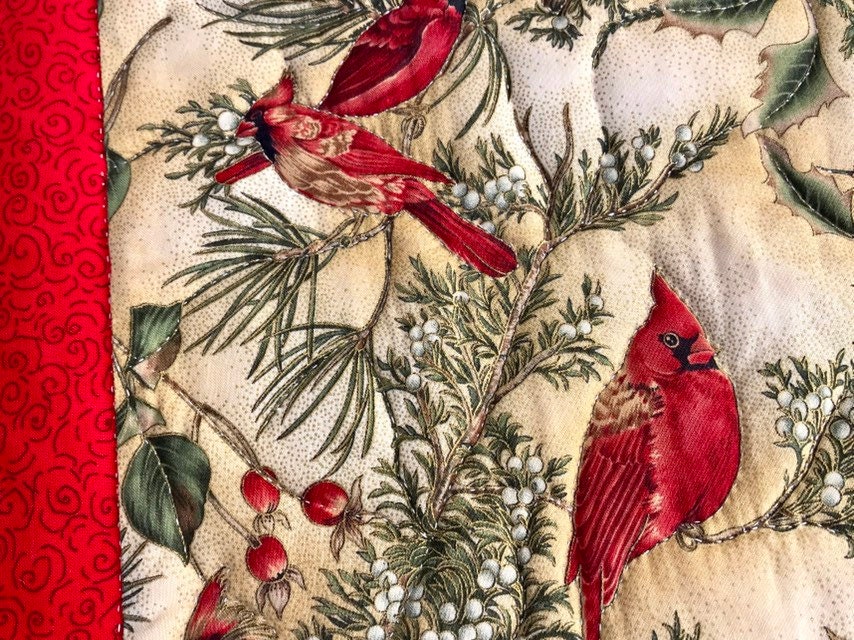 HAND QUILTED Cardinal Wall Hanging Holiday Wall Decor - Etsy