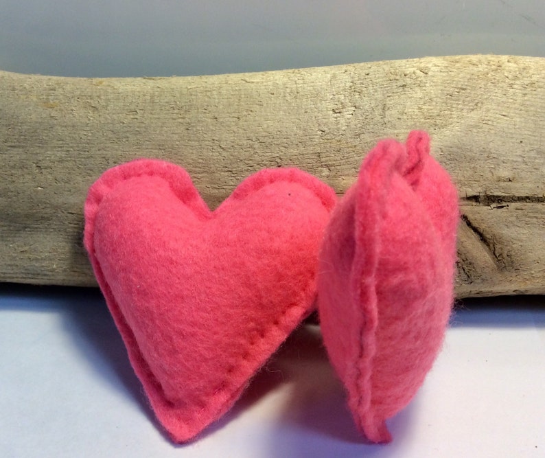 Pair of Pink Heart Ornaments Cute for Easter Baskets Perfect | Etsy