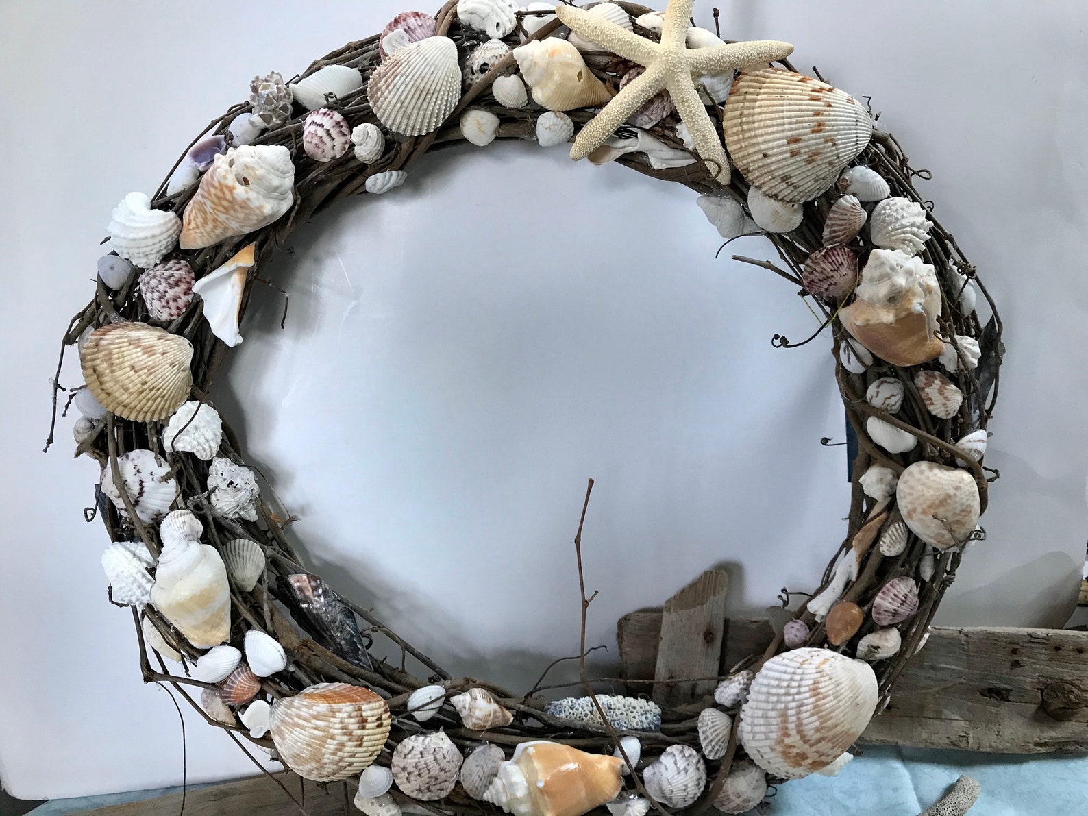 Handmade Seashell and Grapevine Wreath Natural Beauty for - Etsy