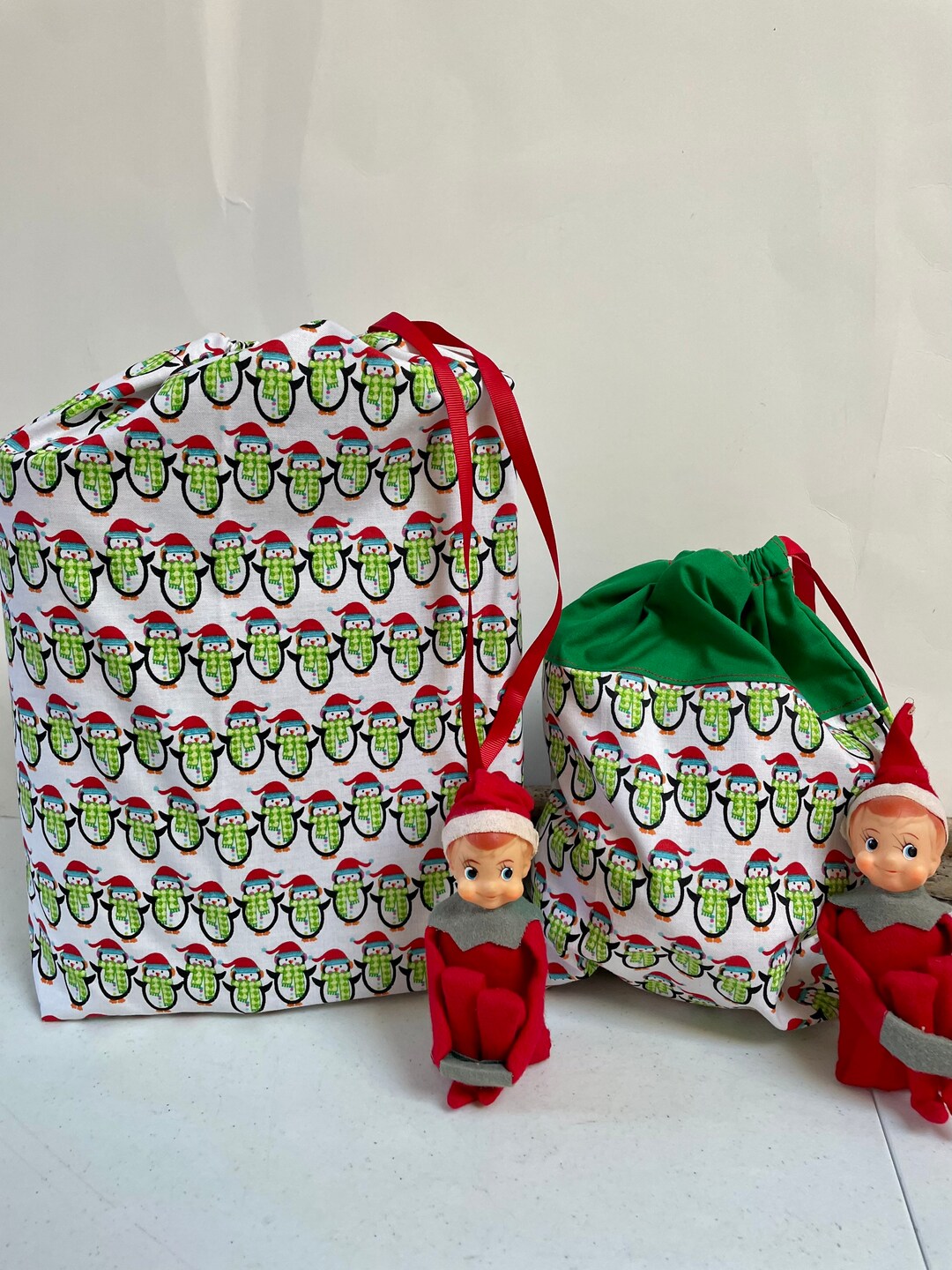 Sweet Snowman Bags, Reusable Christmas Gift Bags, Zero Waste Fabric ...