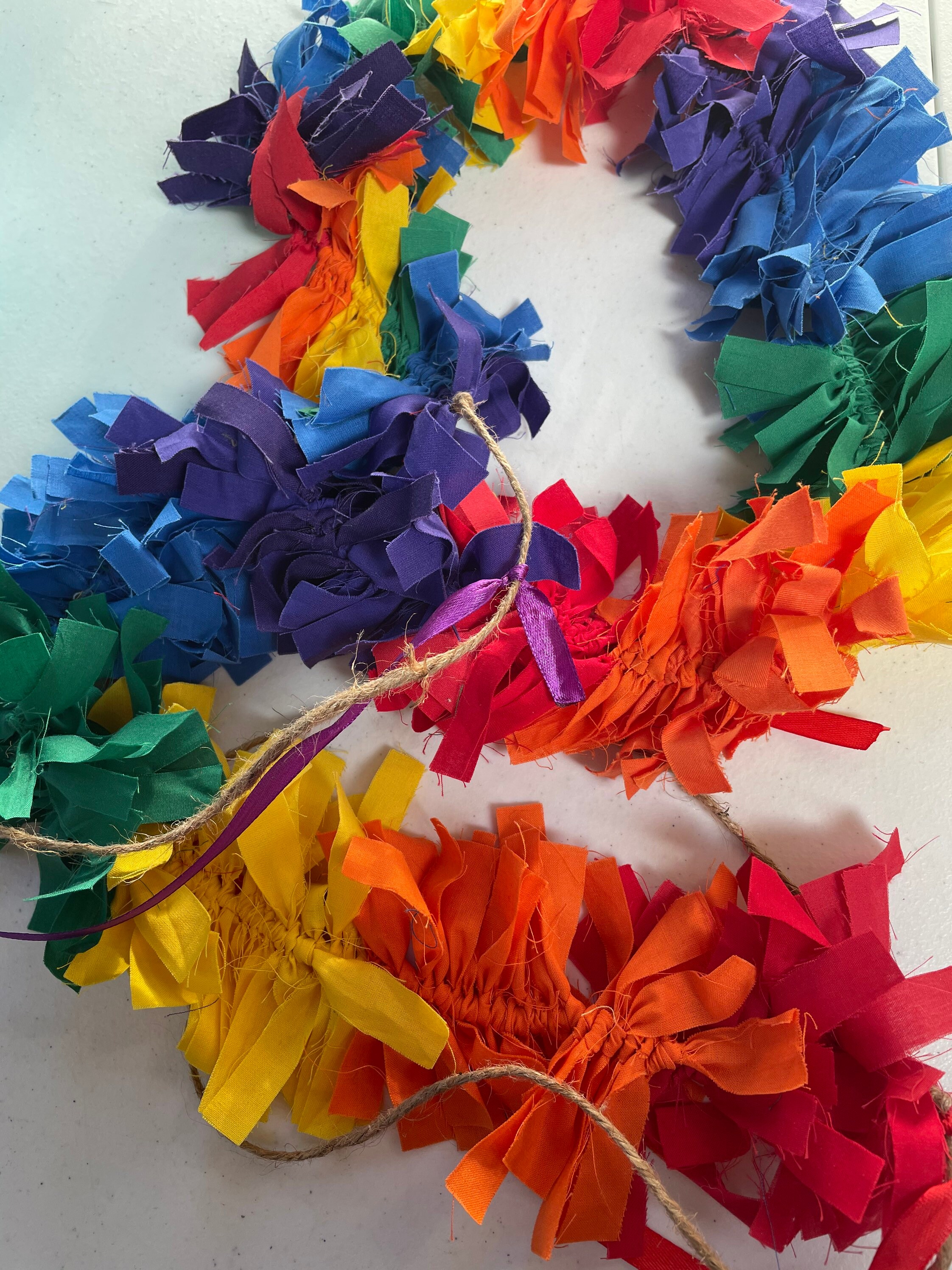 Hand Tied Rainbow Garland LGBTQ Pride Cheerful Accent for - Etsy