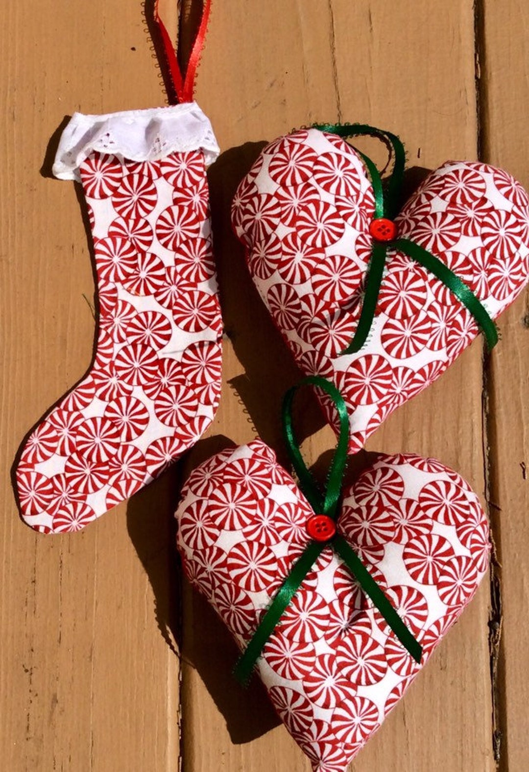 Peppermint Candy Door Hangers, Red, White, and Green Knob Hangers ...