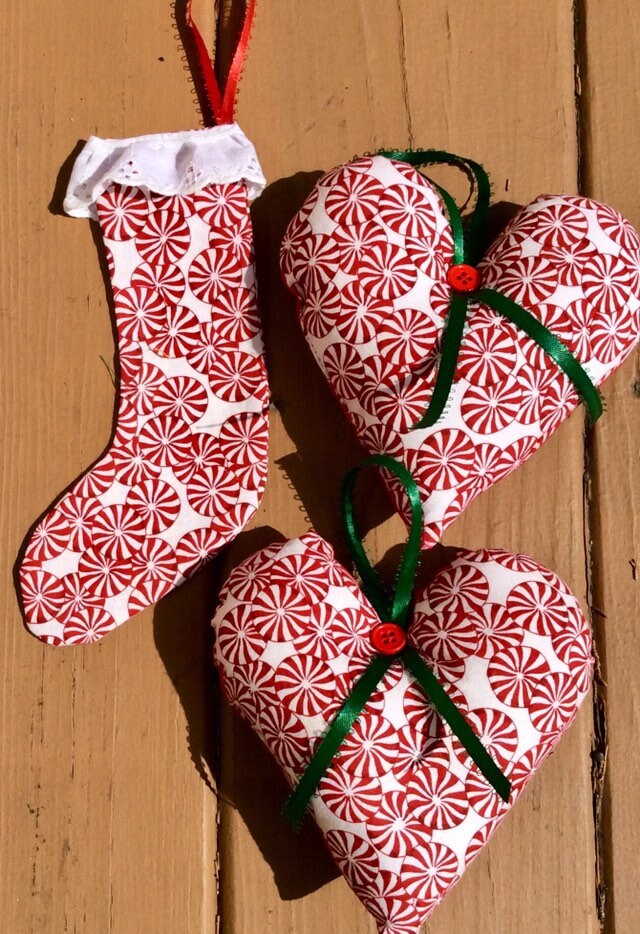 Peppermint Candy Door Hangers, Red, White, and Green Knob Hangers ...