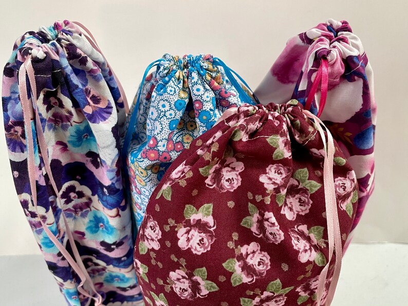 Floral Drawstring Bags Zero Waste Gift Bags-no Paper or - Etsy