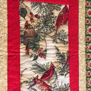 HAND QUILTED Cardinal Wall Hanging, Christmas Wall Hanging, Holiday ...