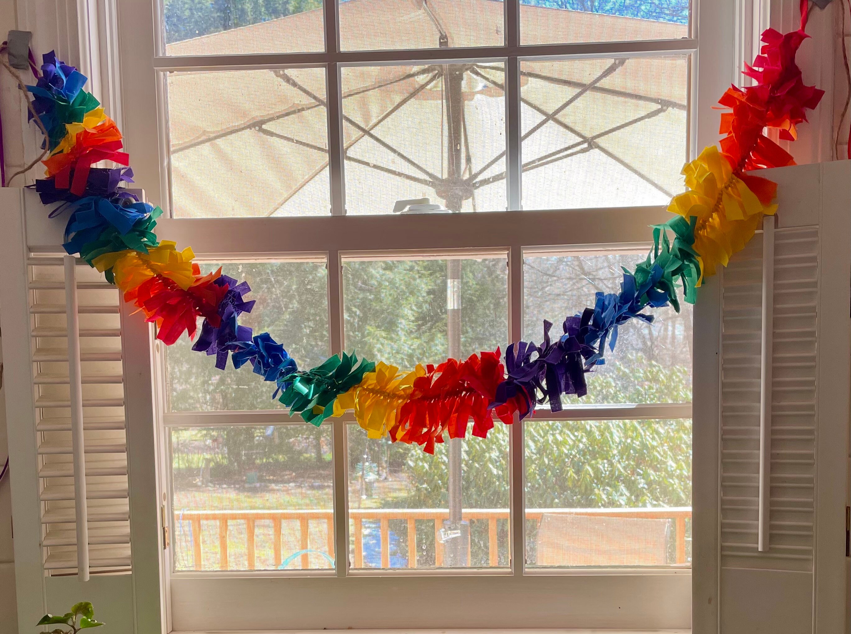 Hand Tied Rainbow Garland, LGBTQ Pride, Cheerful Accent for Nursery ...