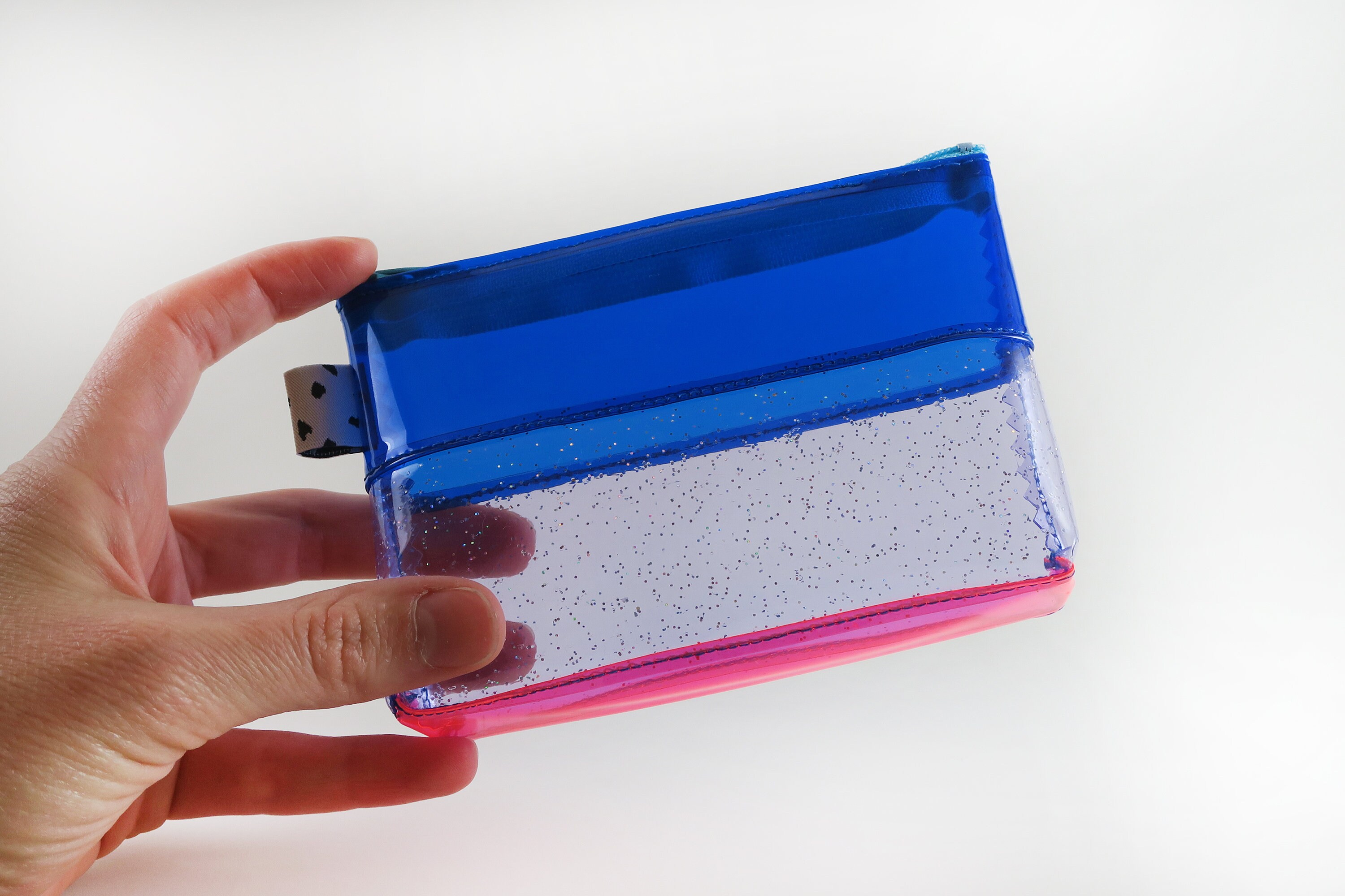 Blue & Purple Glitter Mini Flat-bottom Vinyl Pouch | Neon Jelly Pouch ...