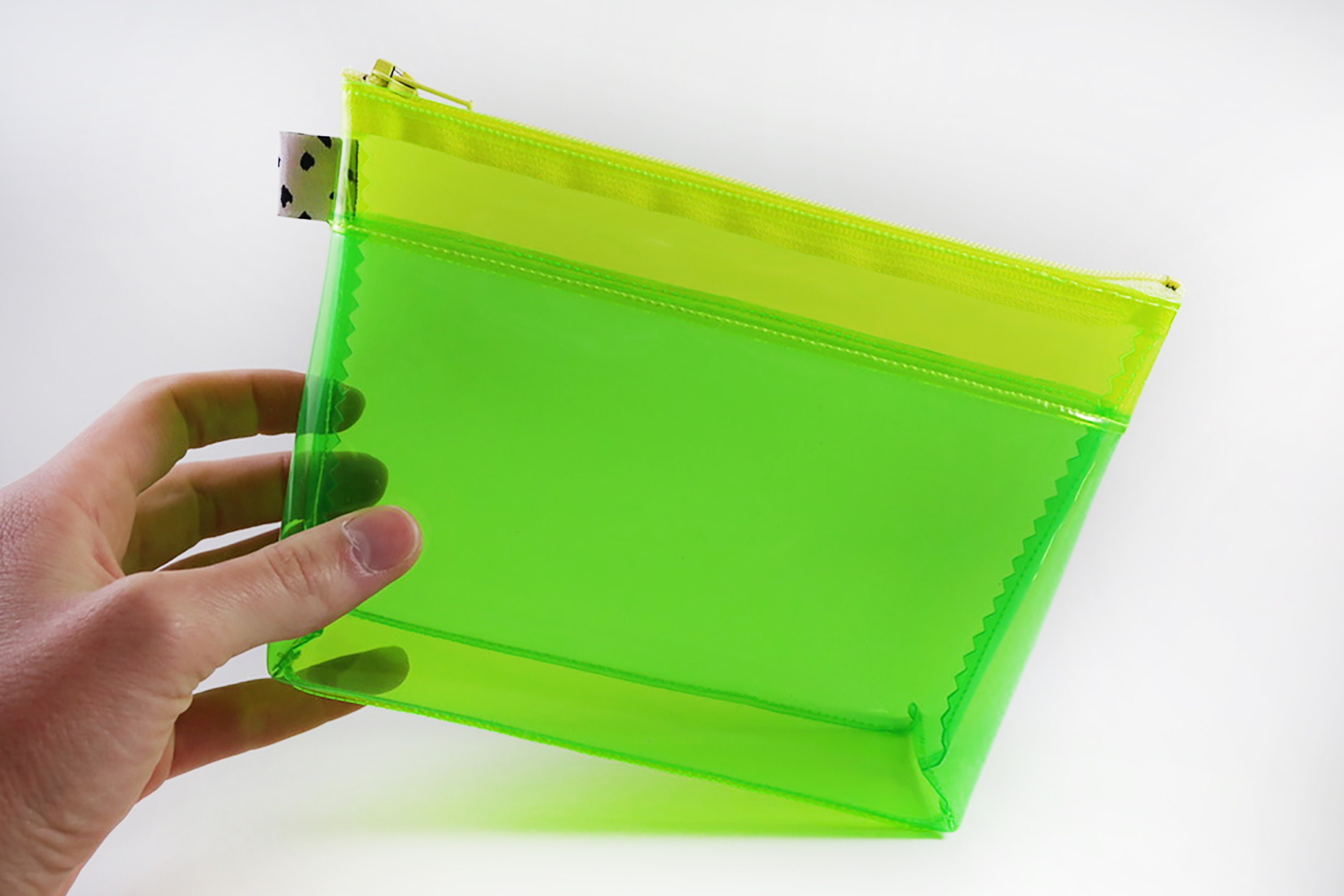 Yellow & Green Flat-bottom Vinyl Pouch | Neon Jelly Pouch | PVC Pouch ...