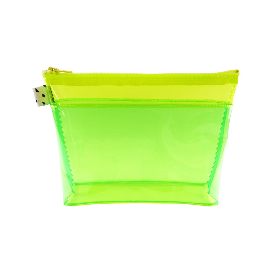 Yellow & Green Flat-bottom Vinyl Pouch | Neon Jelly Pouch | PVC Pouch ...