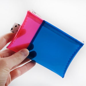 Pink & Blue Vinyl Wallet | Neon Jelly Wallet | PVC Wallet | Plastic ...