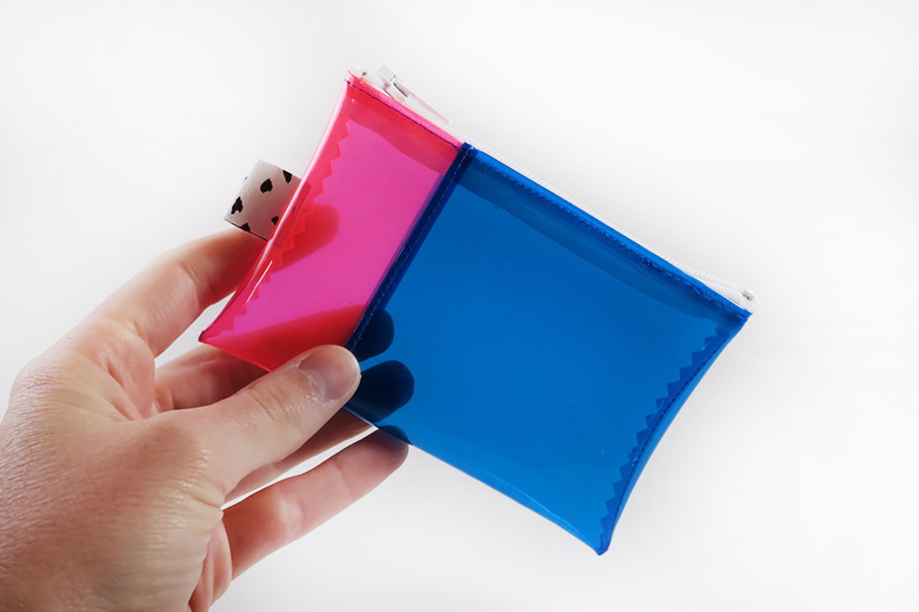 Pink & Blue Vinyl Wallet | Neon Jelly Wallet | PVC Wallet | Plastic ...