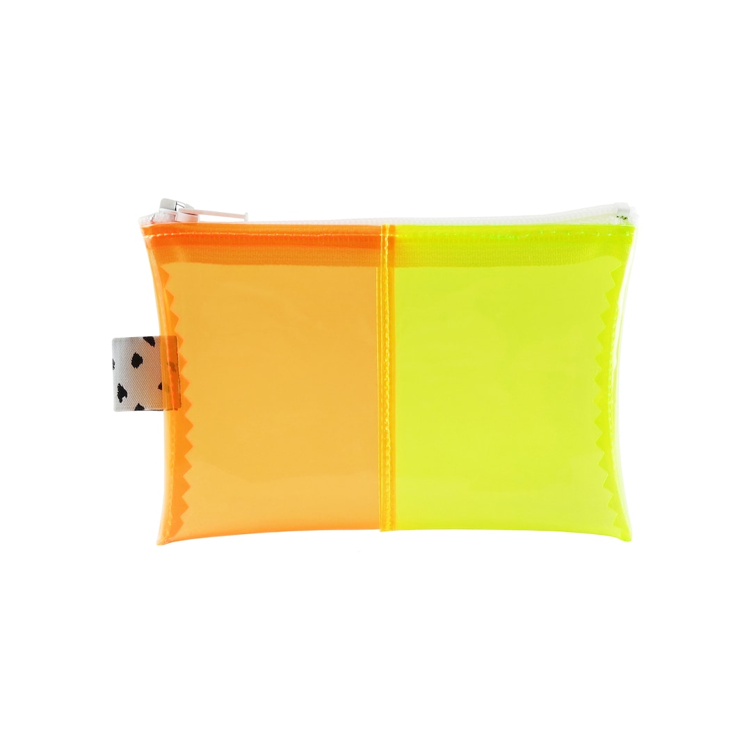 Orange & Yellow Vinyl Wallet | Neon Jelly Wallet | PVC Wallet | Plastic ...