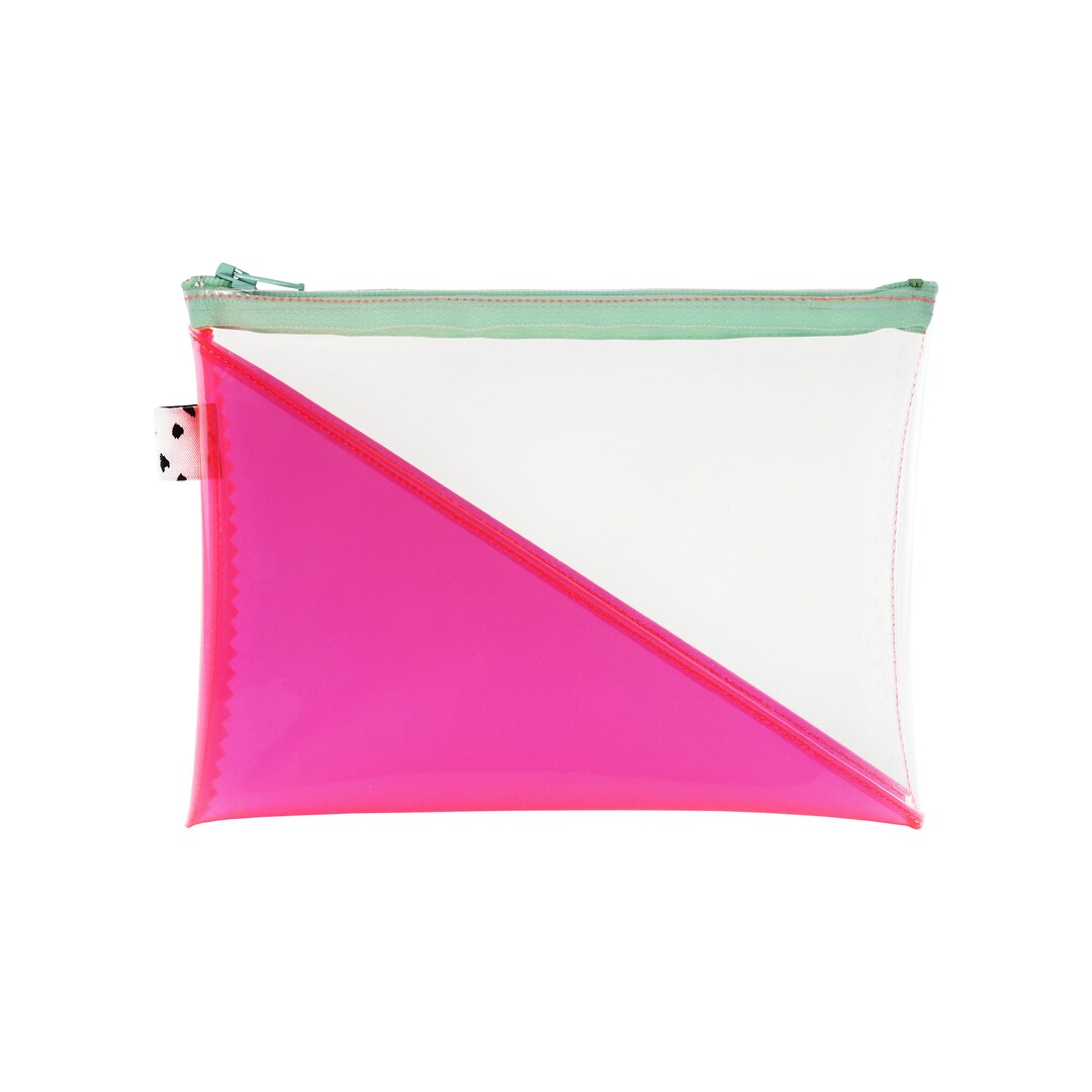 Pink & Clear Vinyl Pouch | Neon Jelly Pouch | PVC Pouch | Plastic ...