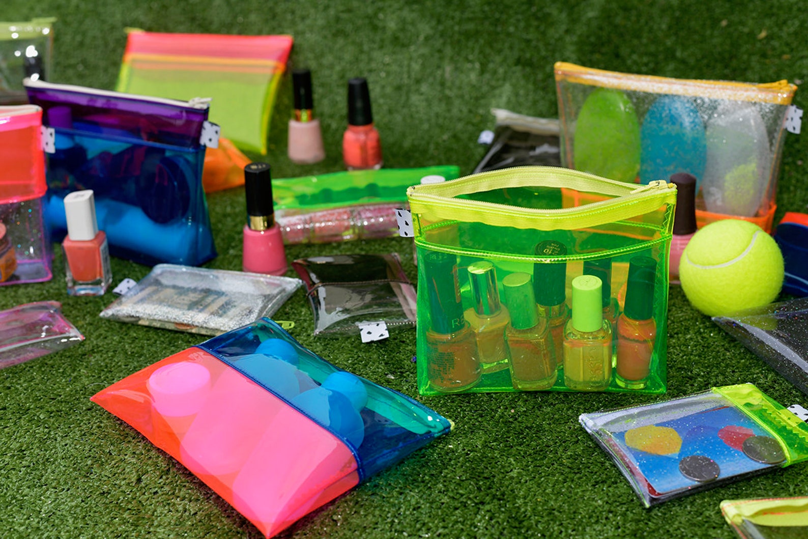 Blue & Pink Vinyl Pouch Neon Jelly Pouch PVC Pouch - Etsy