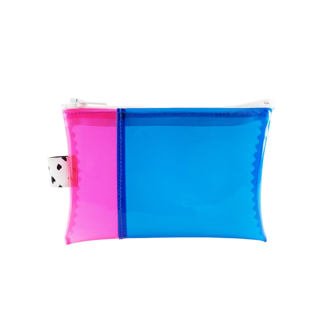 Pink & Blue Vinyl Wallet | Neon Jelly Wallet | PVC Wallet | Plastic ...