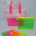 Pink & White Vinyl Handle Bag | Neon Handbag | PVC Shoulder Bag ...
